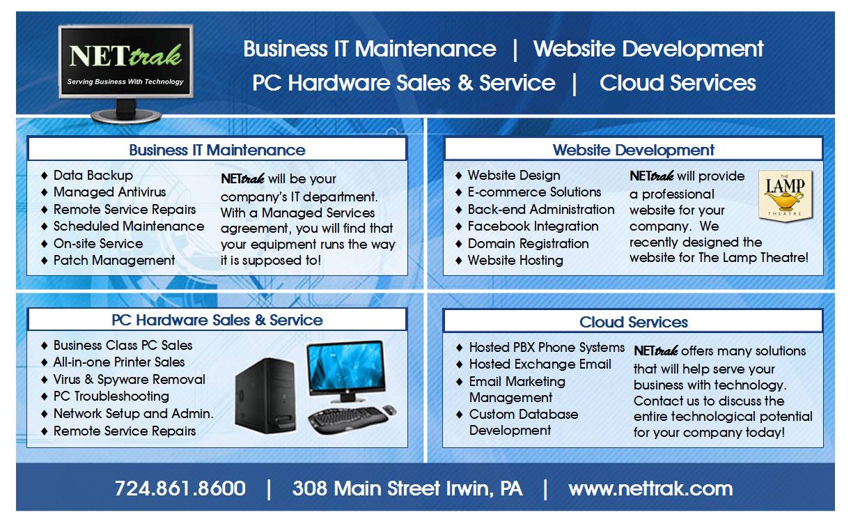 Take a look at everything NETtrak can offer your business. Please share ...